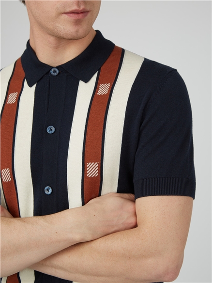 Button Through Mod Polo Shirt