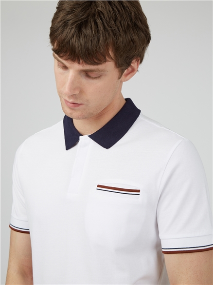 Clean Trimmed Polo Shirt - White