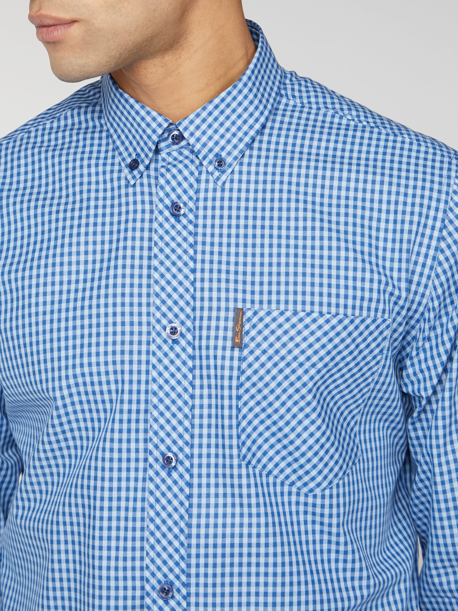 Blue & White Checked Gingham Shirt | Ben Sherman | Est 1963