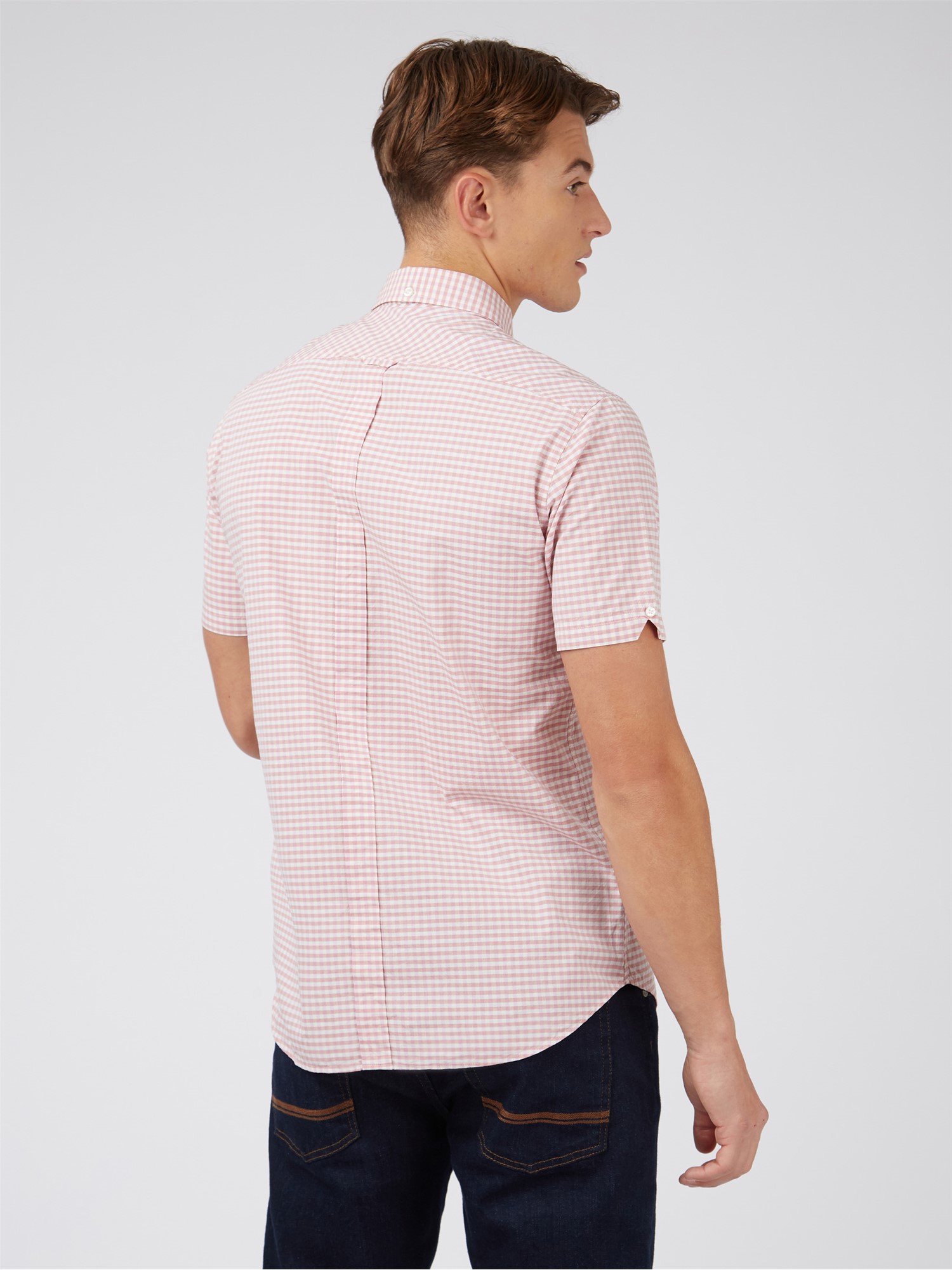 Signature Short Sleeve Gingham Shirt - Raspberry