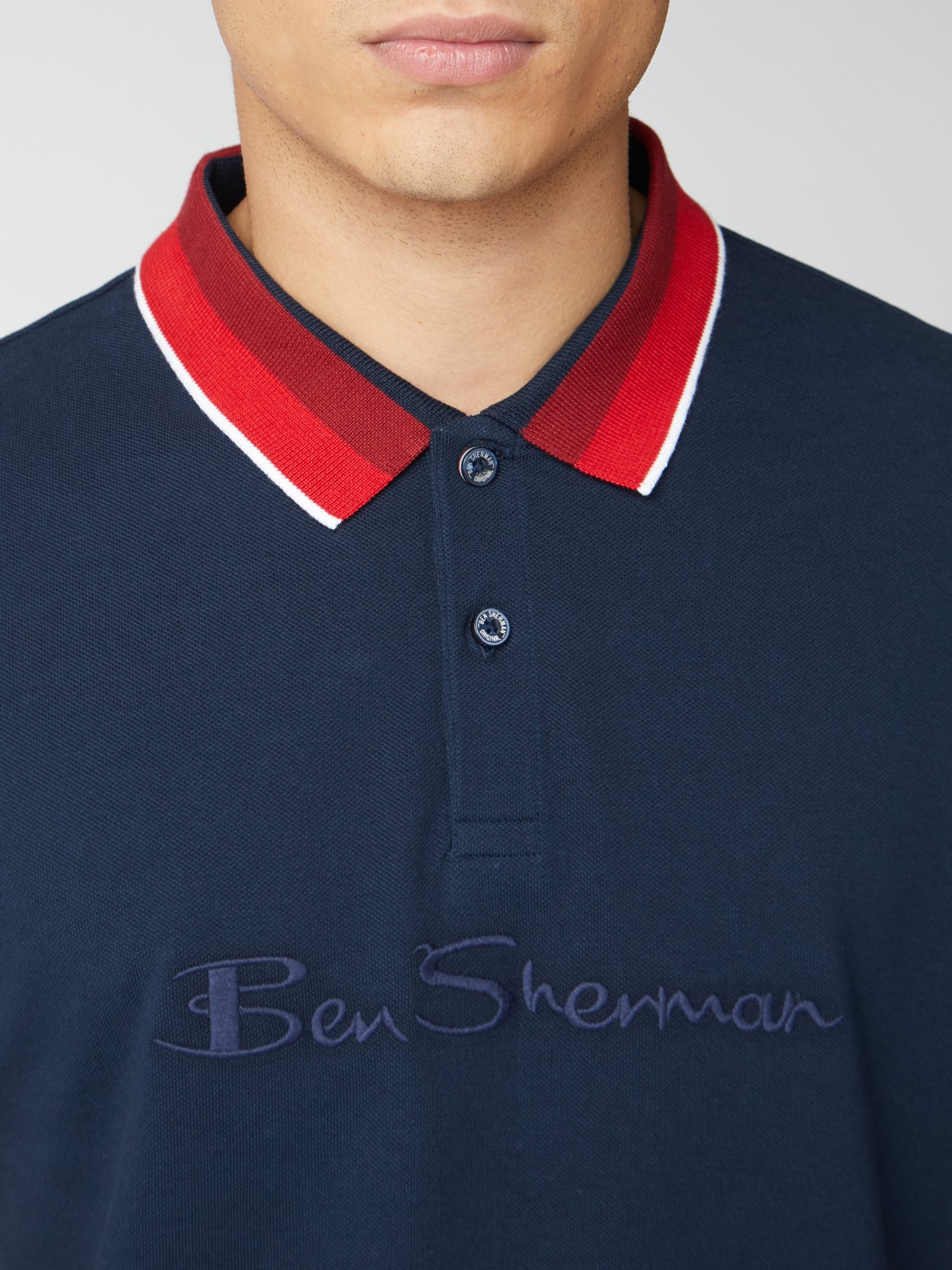 Men's Navy Embroidered Logo Polo | Ben Sherman | Est 1963