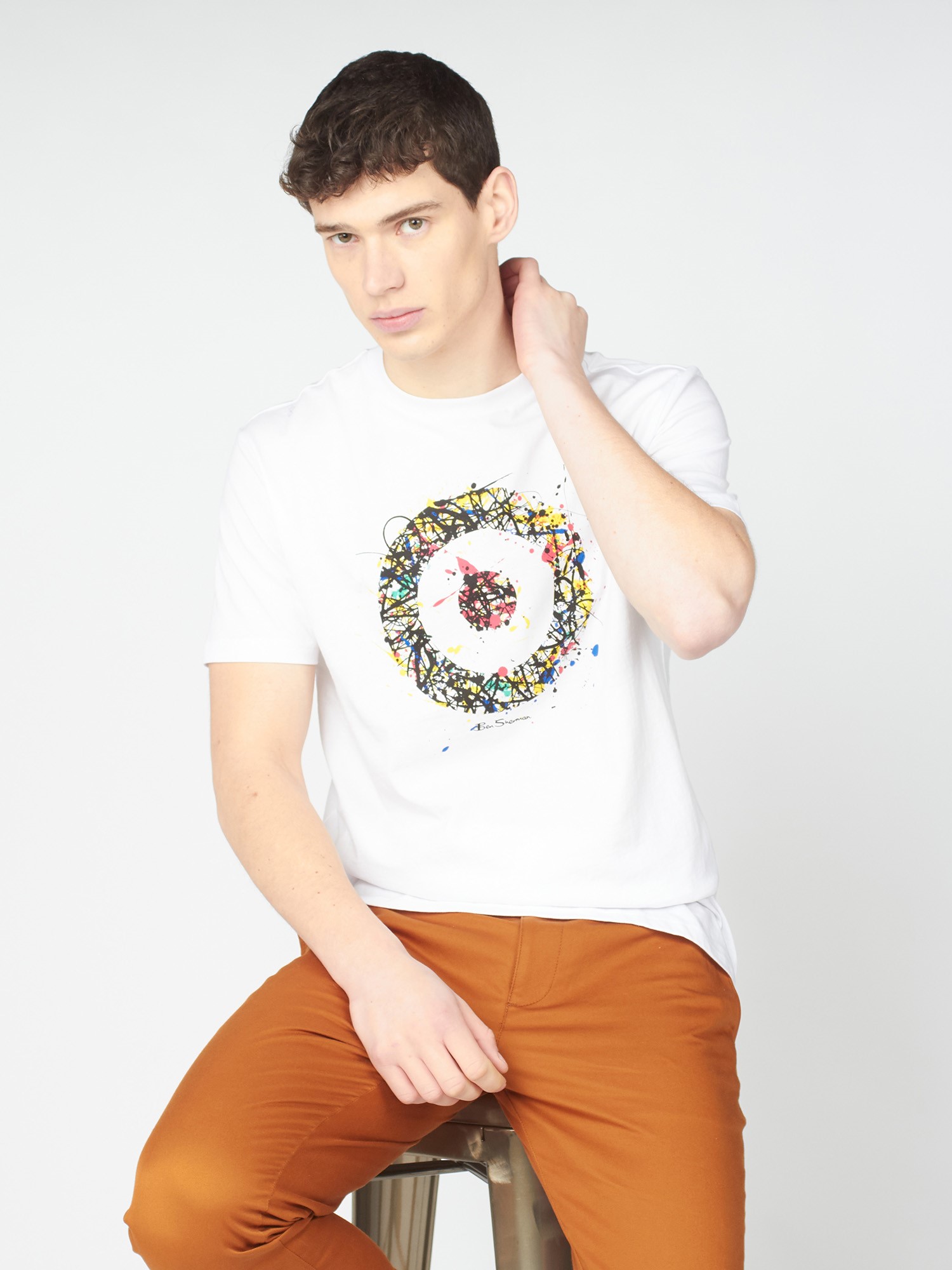 Men's Painted Target Tee - White | Ben Sherman