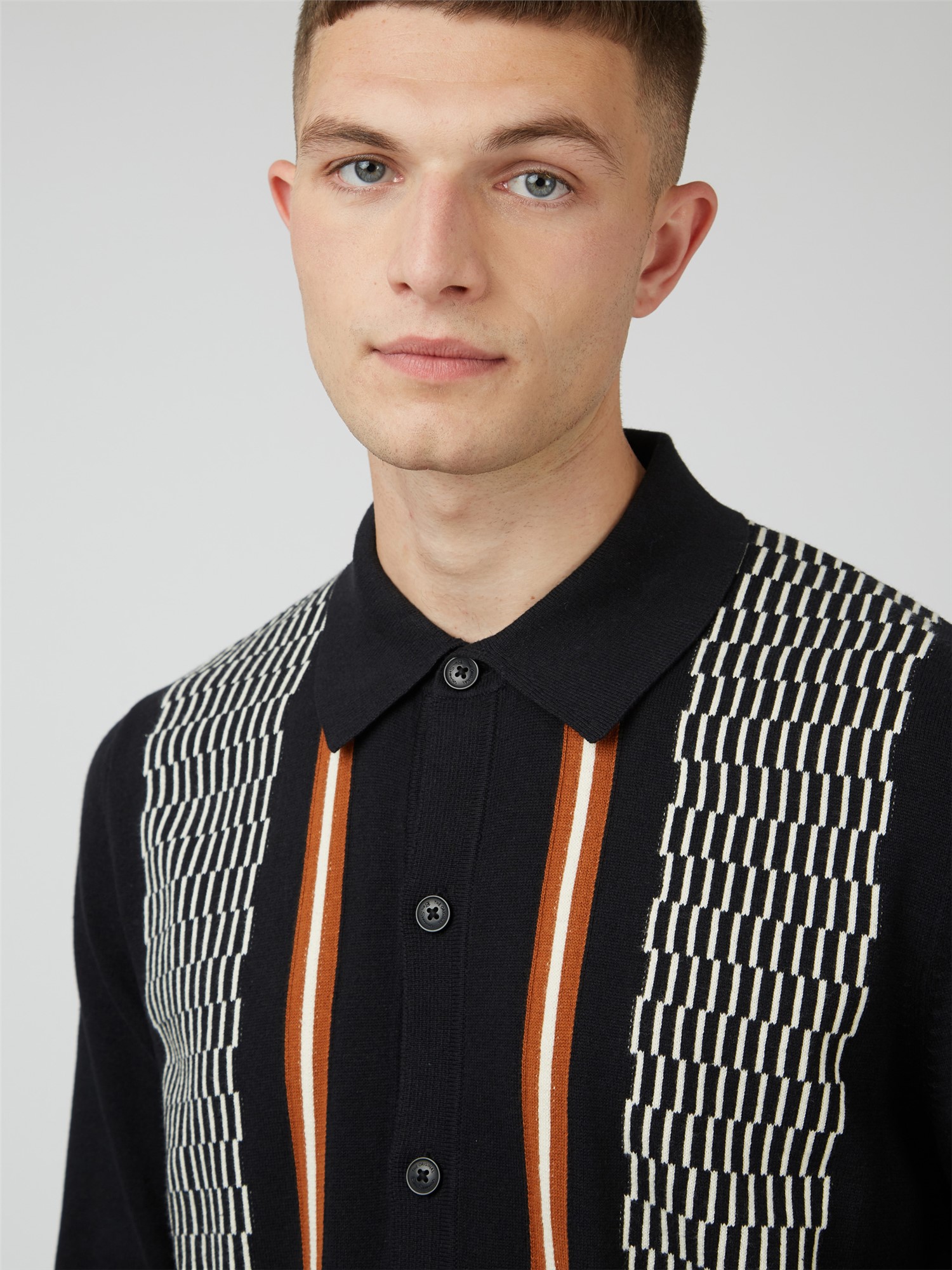 Ben Sherman Black Mod Check Cardigan